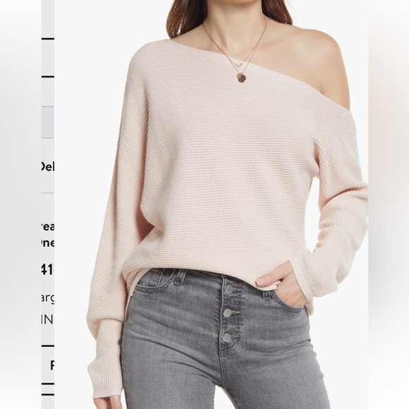Treasure And Bond Sweaters Treasure Bond Pale Pink Thermal Knit One